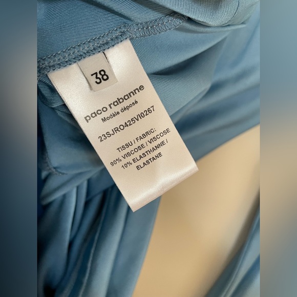 Paco Rabanne | Dresses | Paco Rabanne Blue Second Skin Long Sleeve ...
